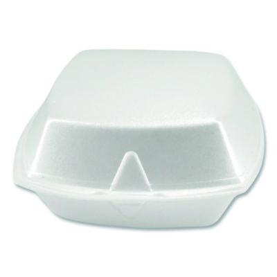 Plastifar Foam Hinged Lid Containers, 6 x 6 x 3, White, Foam, 500/Cart ...