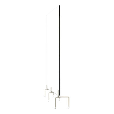 Ghent Clear Partition Extender with Attached Clamp, 48 x 3.88 x 18, Th ...