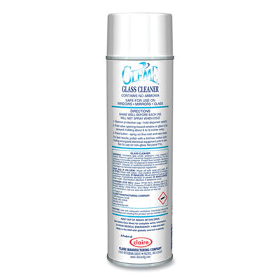 Claire® Gleme Glass Cleaner, Fresh Scent, 19 oz Aerosol Spray, Dozen ...